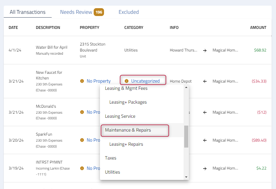 How do I assign a category to a transaction? – Hemlane Support Center