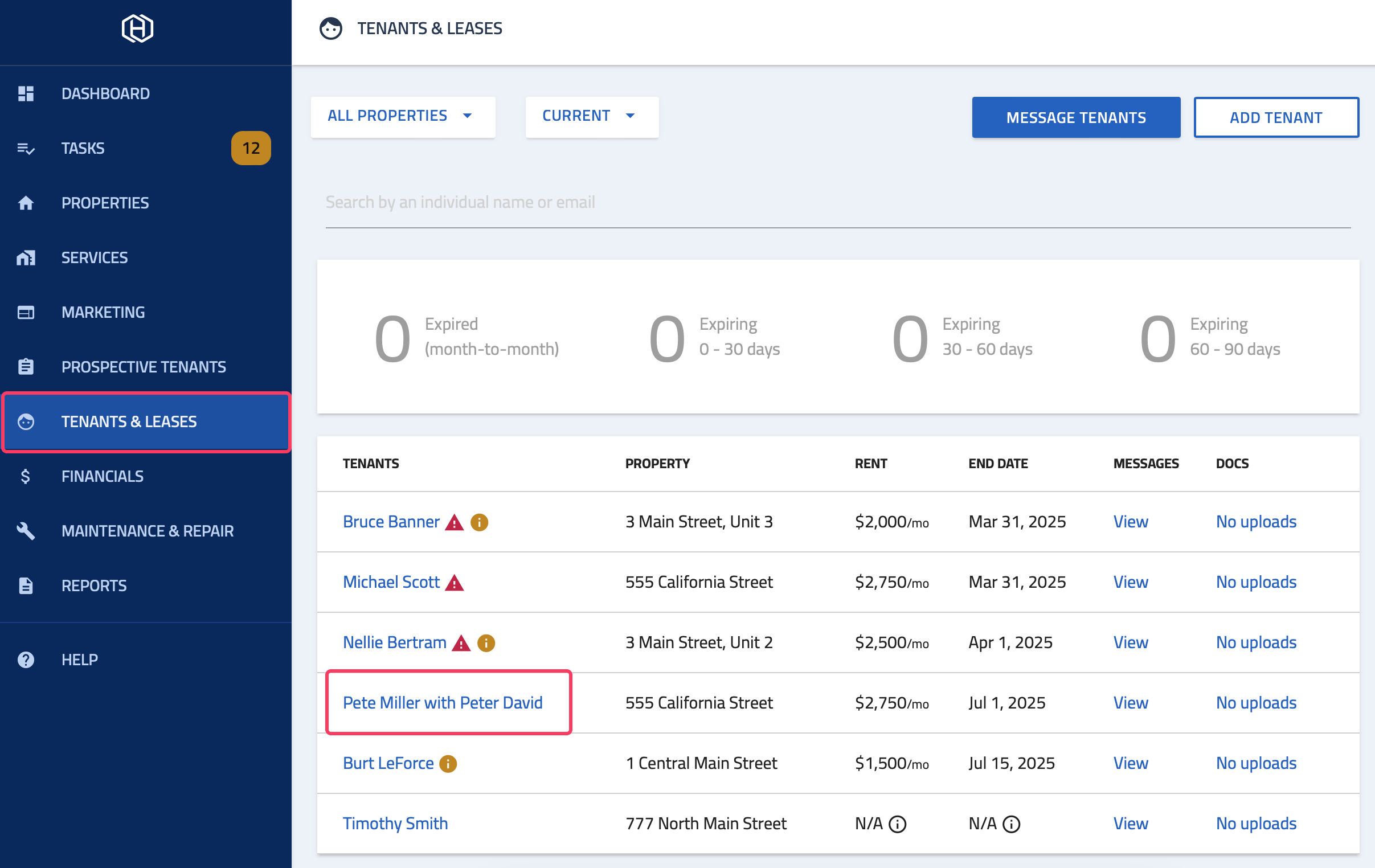 How do I change tenants on a lease? – Hemlane Support Center