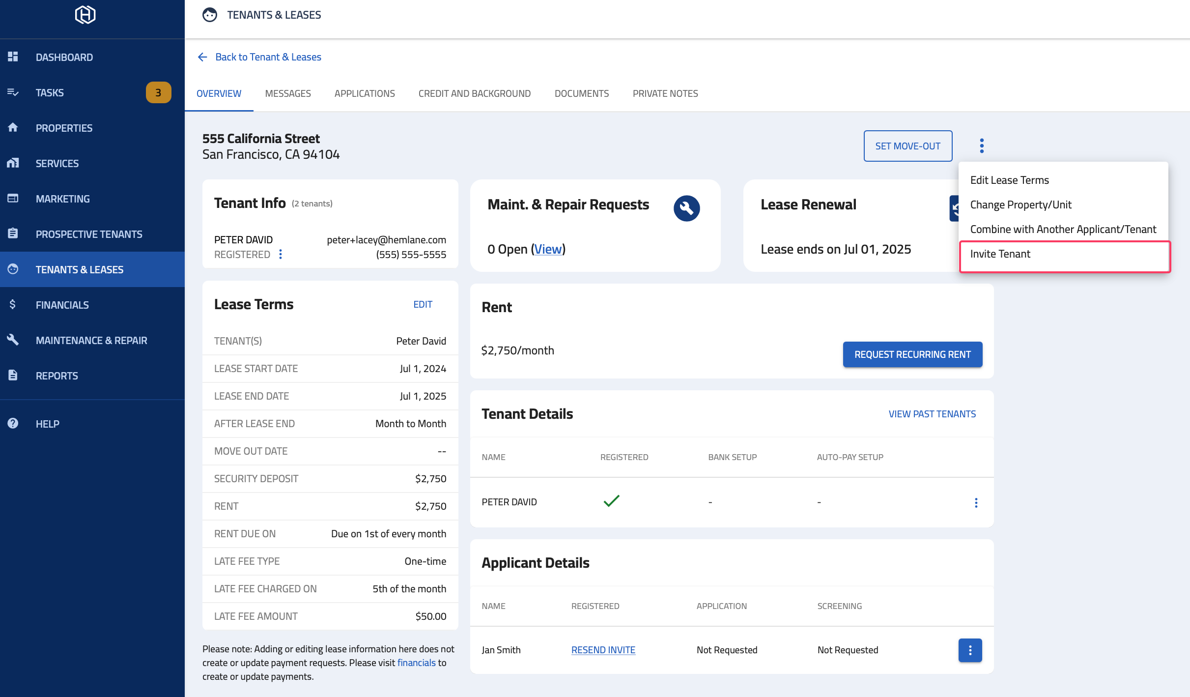 How do I change tenants on a lease? – Hemlane Support Center