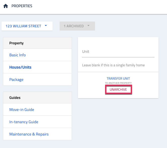 How do I unarchive a property? – Hemlane Support Center