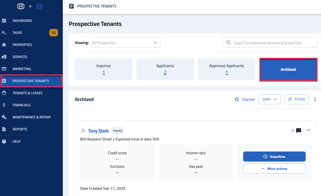 How do I view an archived tenant or prospective tenant? – Hemlane ...