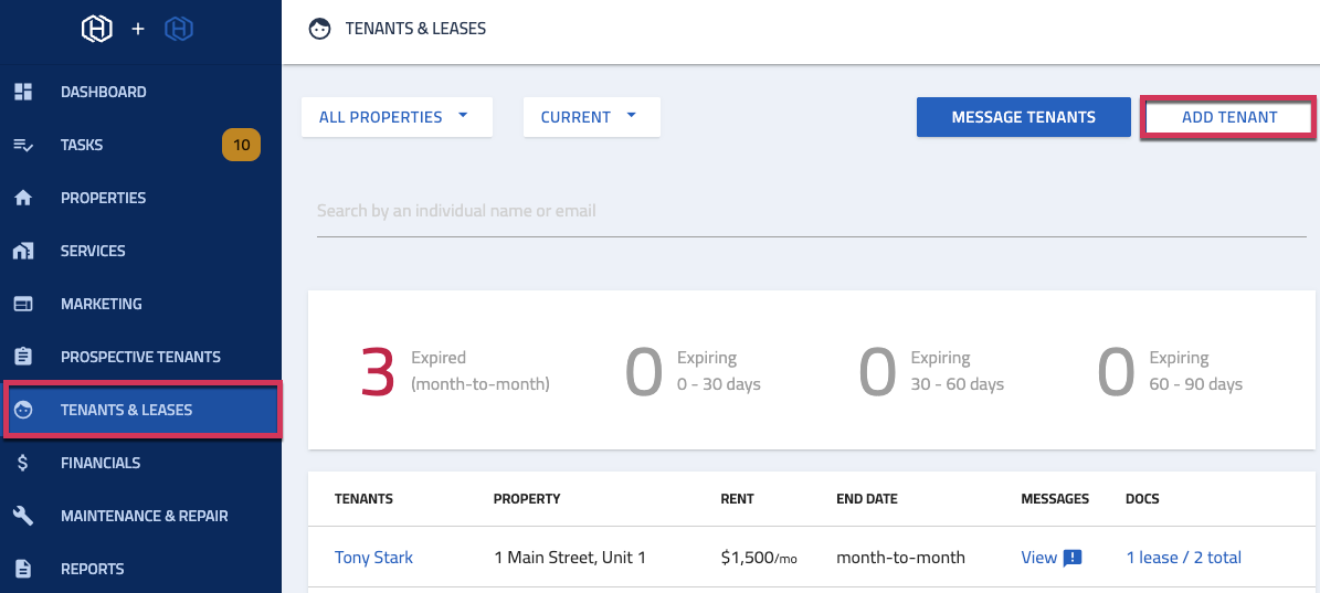 How do I add existing tenants to Hemlane? – Hemlane Support Center